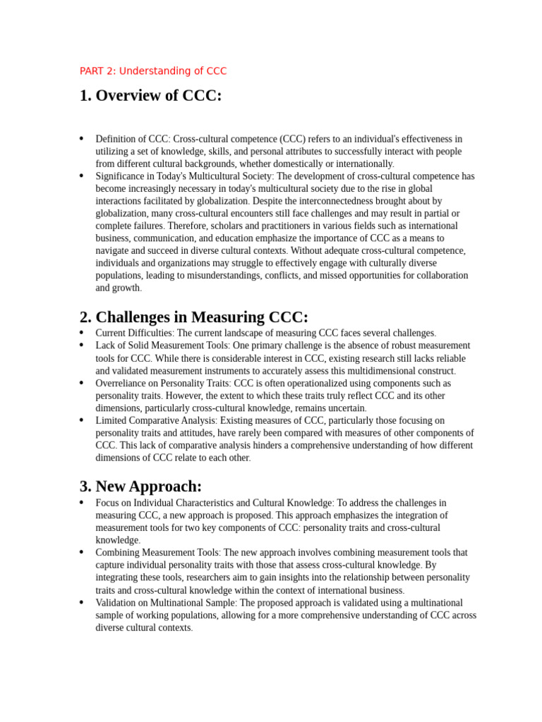 PART 2 Understanding of CCC | PDF | Knowledge | Psychology