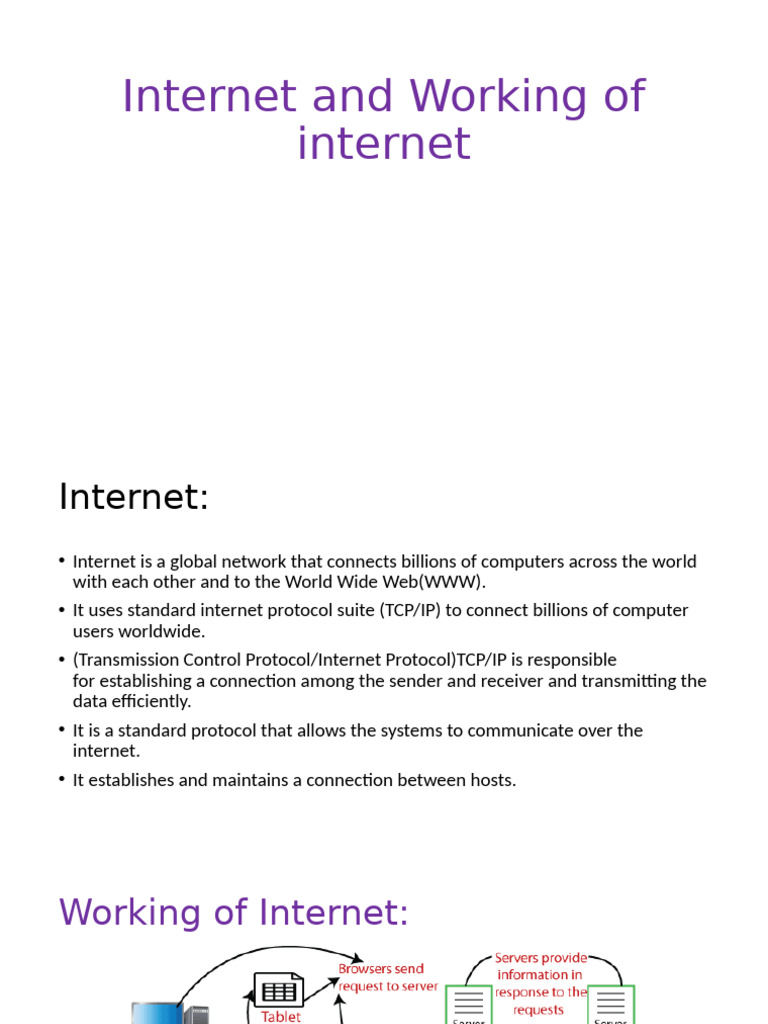 Internet and Working of Internet | PDF