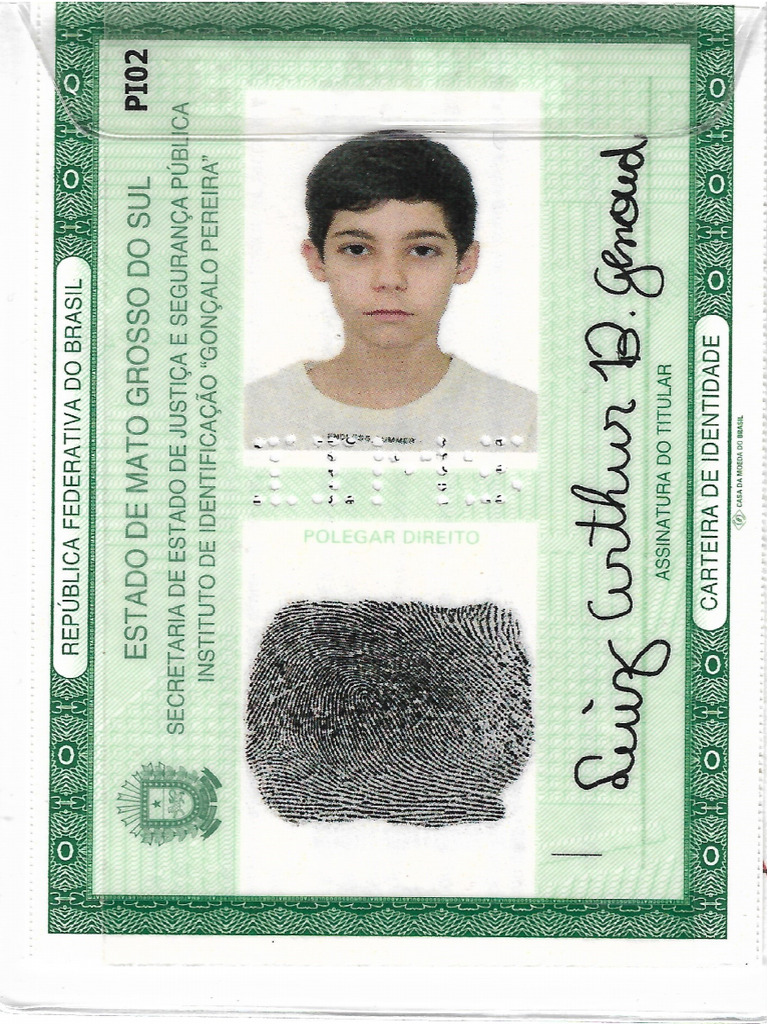 Carteira de Identidade e Cpf Luiz Arhut | PDF