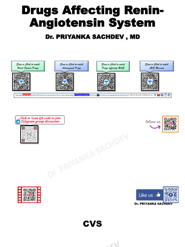 Drugs Affecting RAS (Medlive by DR Priyanka) | PDF | Angiotensin ...