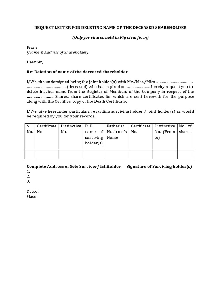 Request Form Name Deletion | PDF
