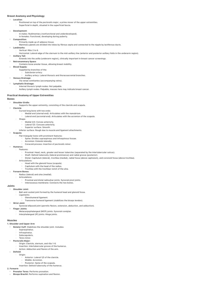Breast Anatomy and Physiology Overview | PDF | Musculoskeletal System ...