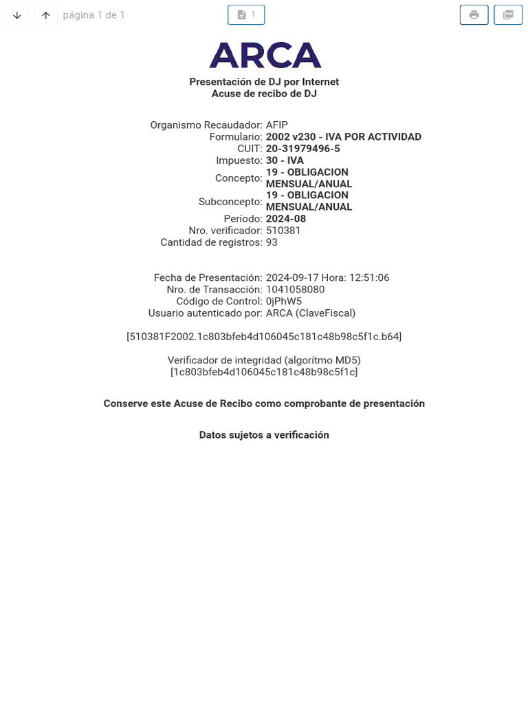 ARCA-Presentación de DDJJ y Pagos 08 | PDF