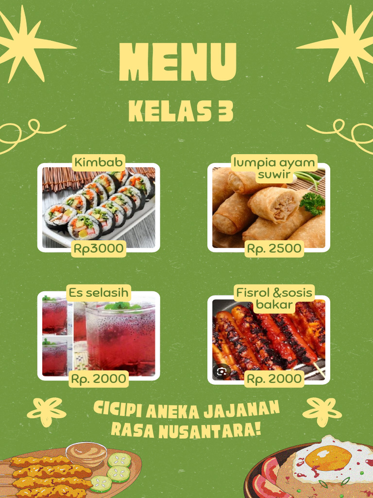 Menu Kimbab dan Camilan Murah | PDF