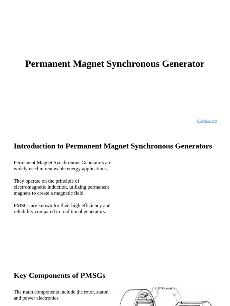 Permanent Magnet Synchronous Generator | PDF