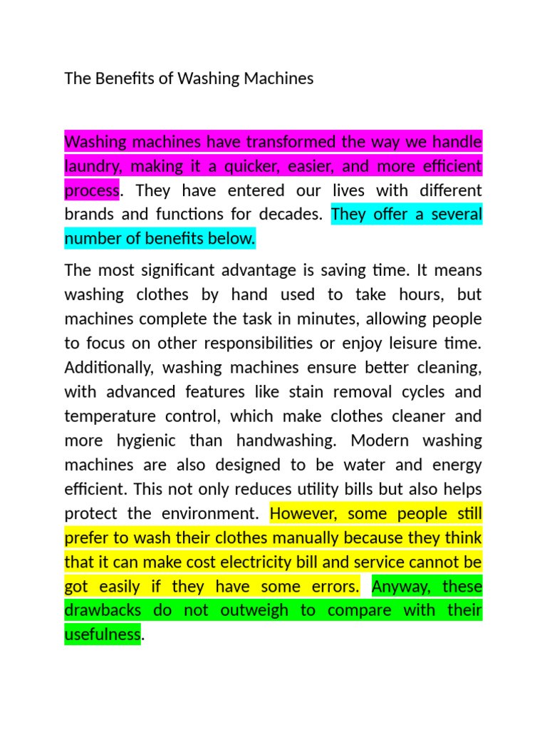 Washing Machine (Sample) | PDF