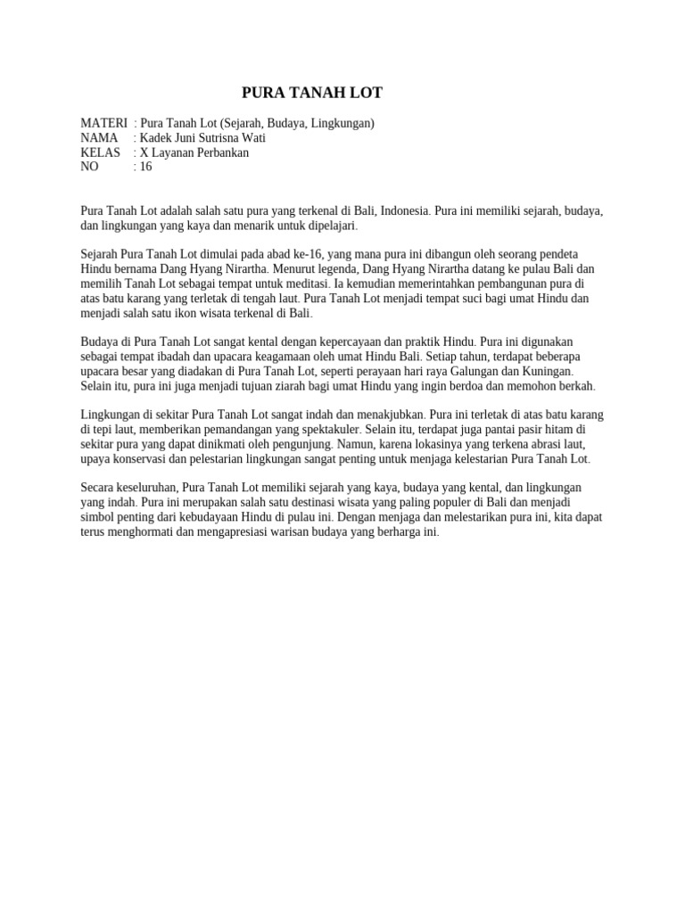 juni tanah lot | PDF