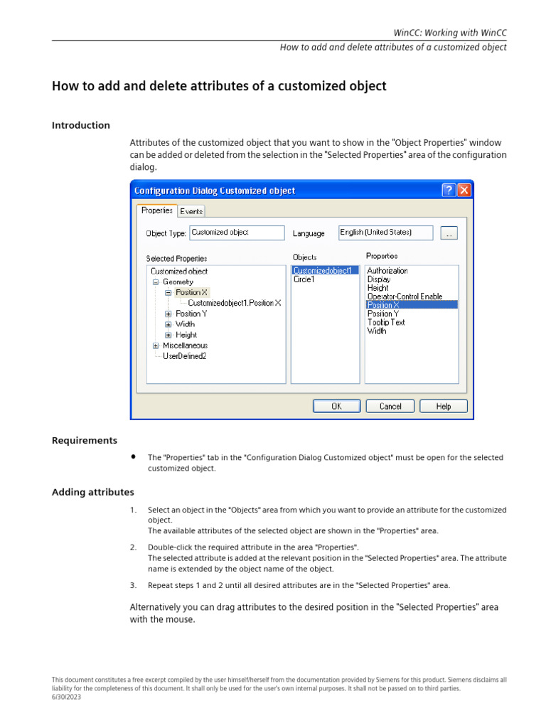 Wincc Working With Wincc How To Add And Delete Attributes Of A Customized Object Pdf