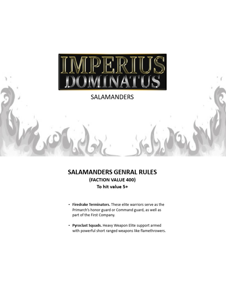 Legiones Astartes Salamanders Legion v1.1 | PDF | Infantry | Military