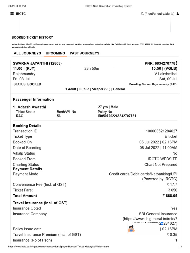 IRCTC Next Generation Eticketing System | PDF | Debit Card | Money