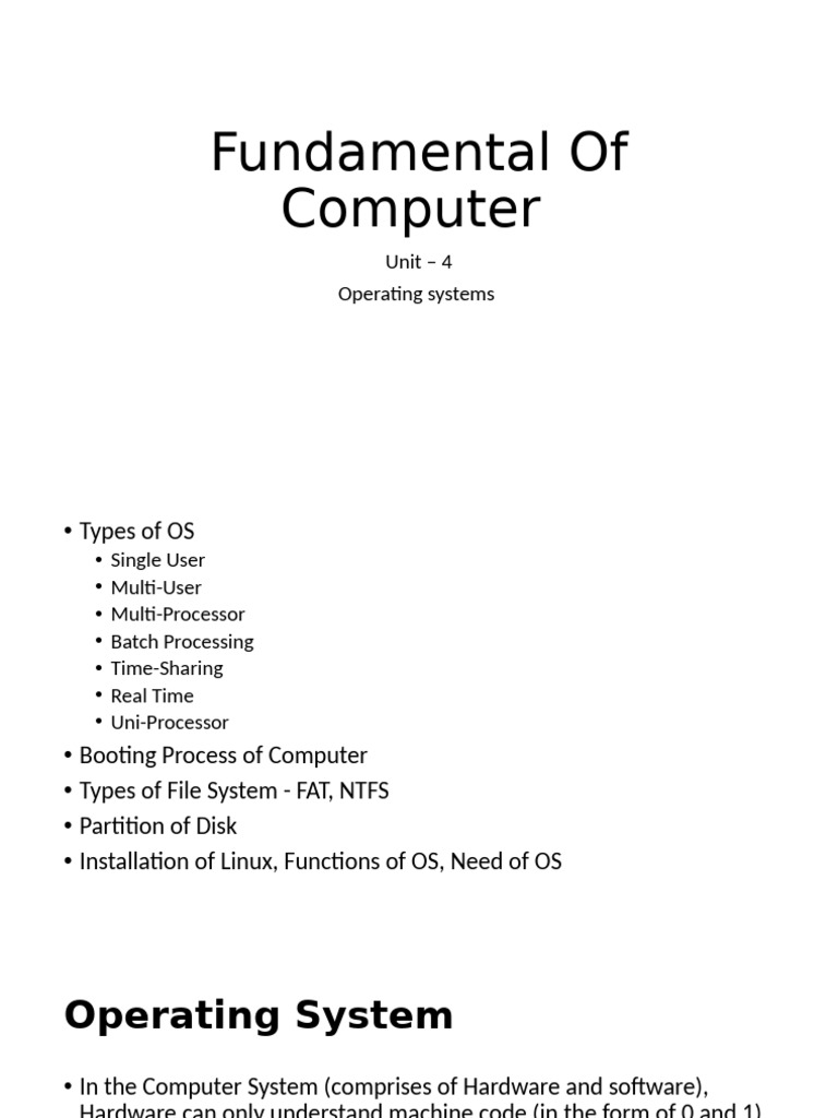 Overview of Operating Systems Types | PDF | Booting | File System