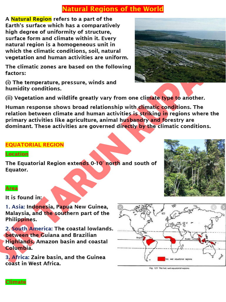 Natural Regions and Climates Explained | PDF | Desert | Tropics