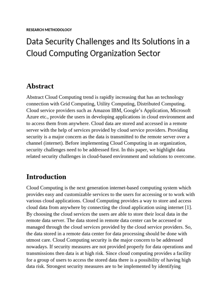 RESEARCH METHODOLOGY | PDF | Cloud Computing | Security
