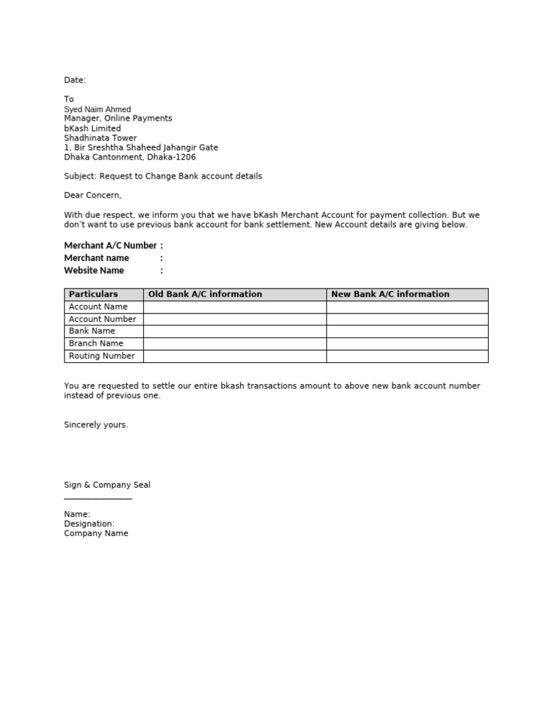 Format-Bank Ac No Change | PDF