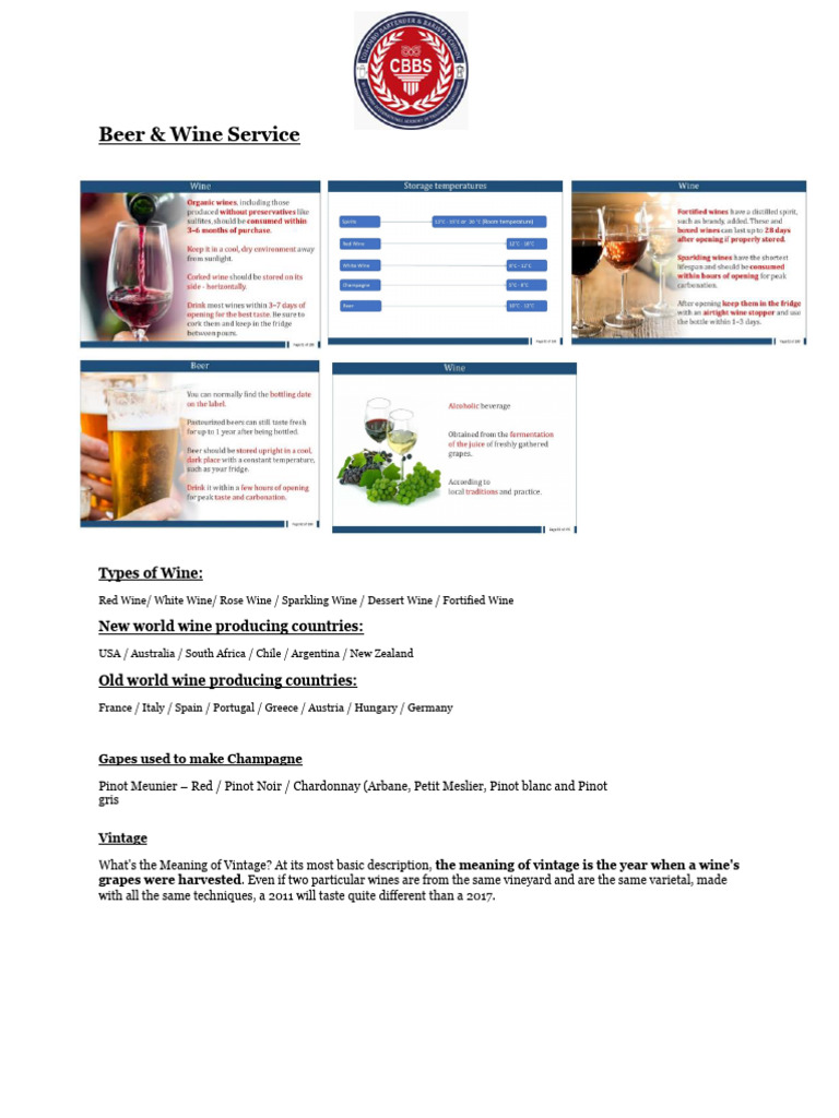 Beer & Wine Service-1 | PDF