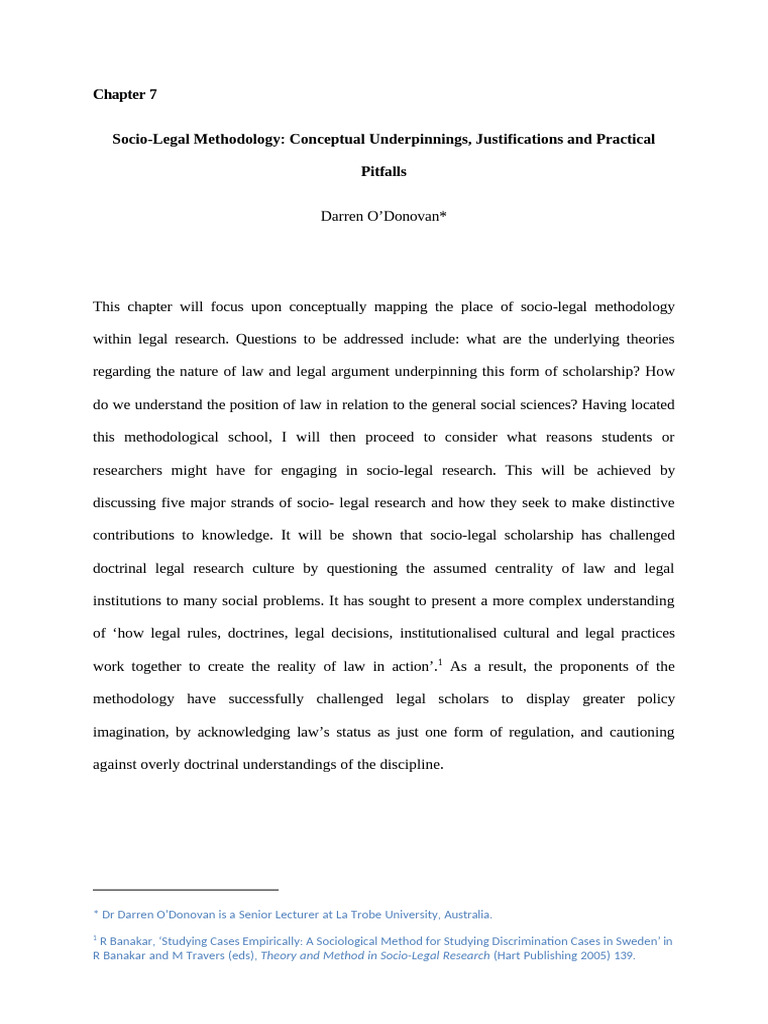Socio-Legal Methodology Explained | PDF | Methodology | Sociology