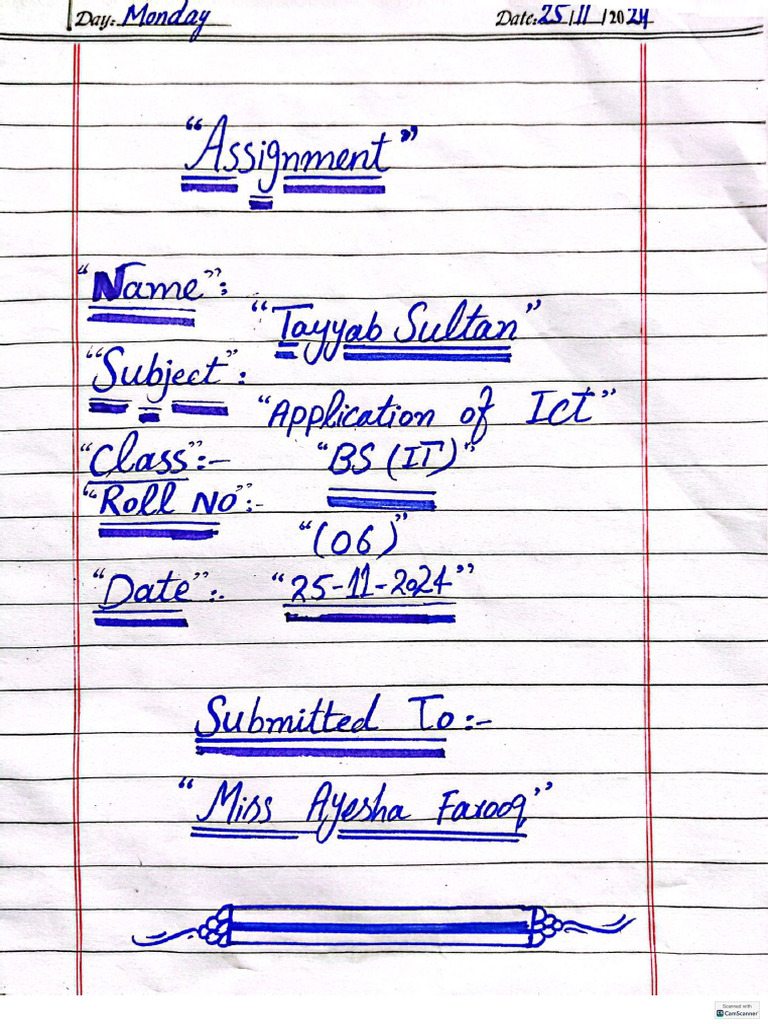 Tayyab Sultan ICT 1st Assignment | PDF