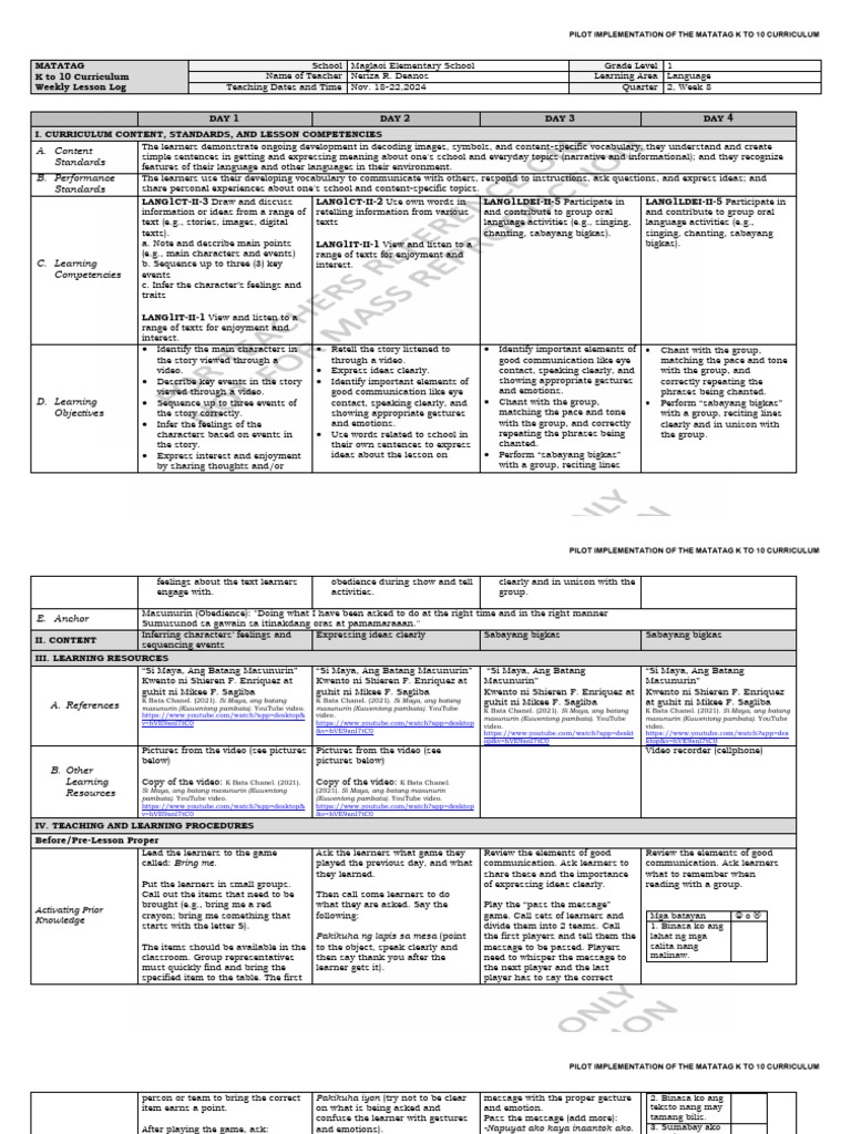 LE Language1 Q2 Week-8 Redeveloped | PDF | Vocabulary | Curriculum