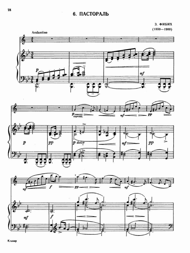 klarnet Фибих Пастораль | PDF
