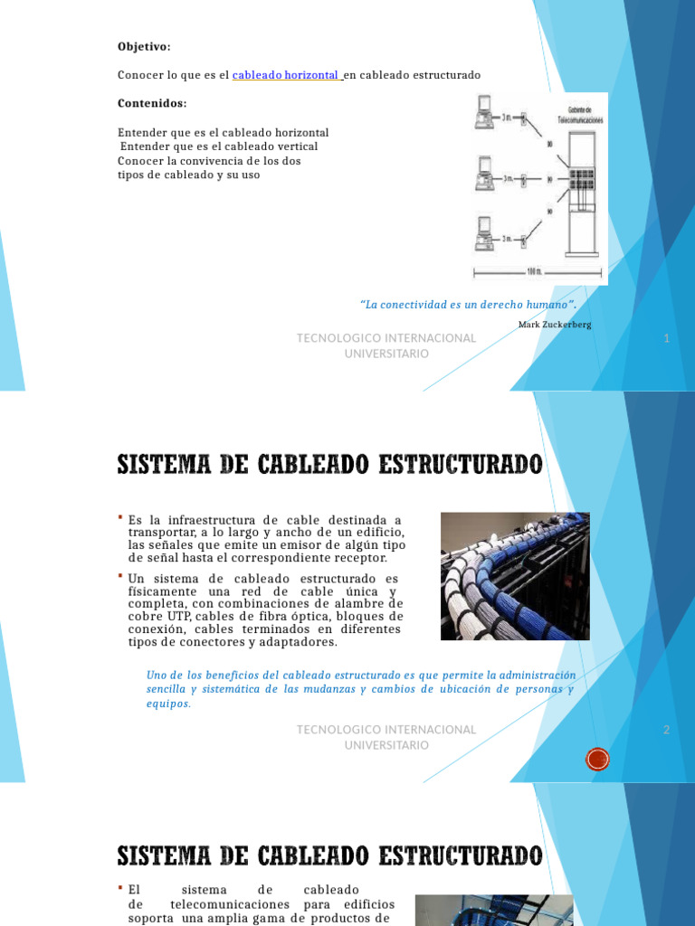 Introducción al Cableado Horizontal | PDF | Telecomunicaciones ...