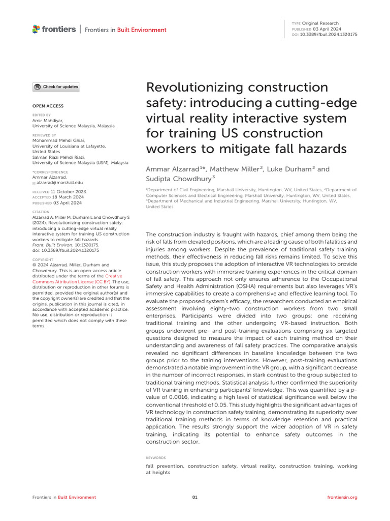 Revolutionizing Construction Safety Introducing A Cutting-Edge Virtual ...