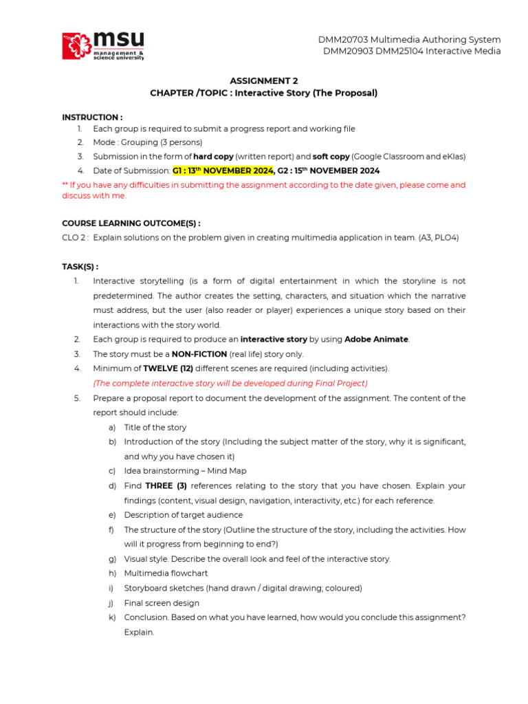 Ass2 - S012012120018 - ASSIGNMENT 2 - DMM20903 Interactive Media - Sept 2024 | PDF | Human ...