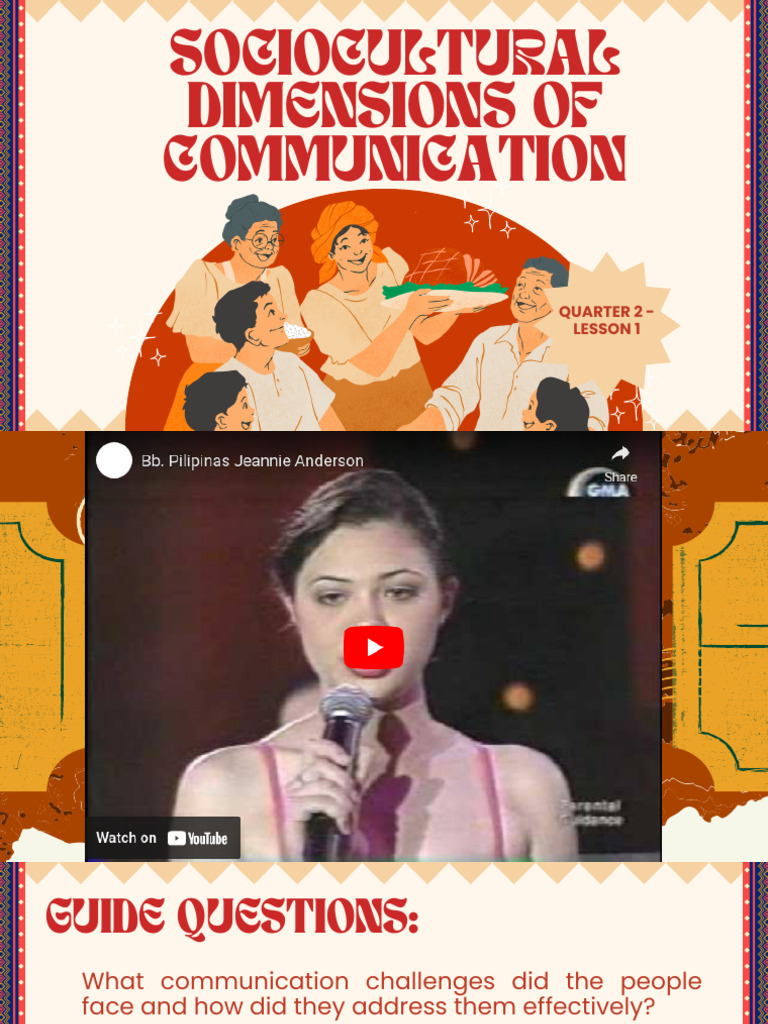 Sociocultural Dimensions of Communication | PDF | Cross Cultural ...