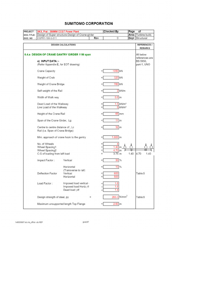 Gantry Crane - Xls - TOAZ - INFO | PDF