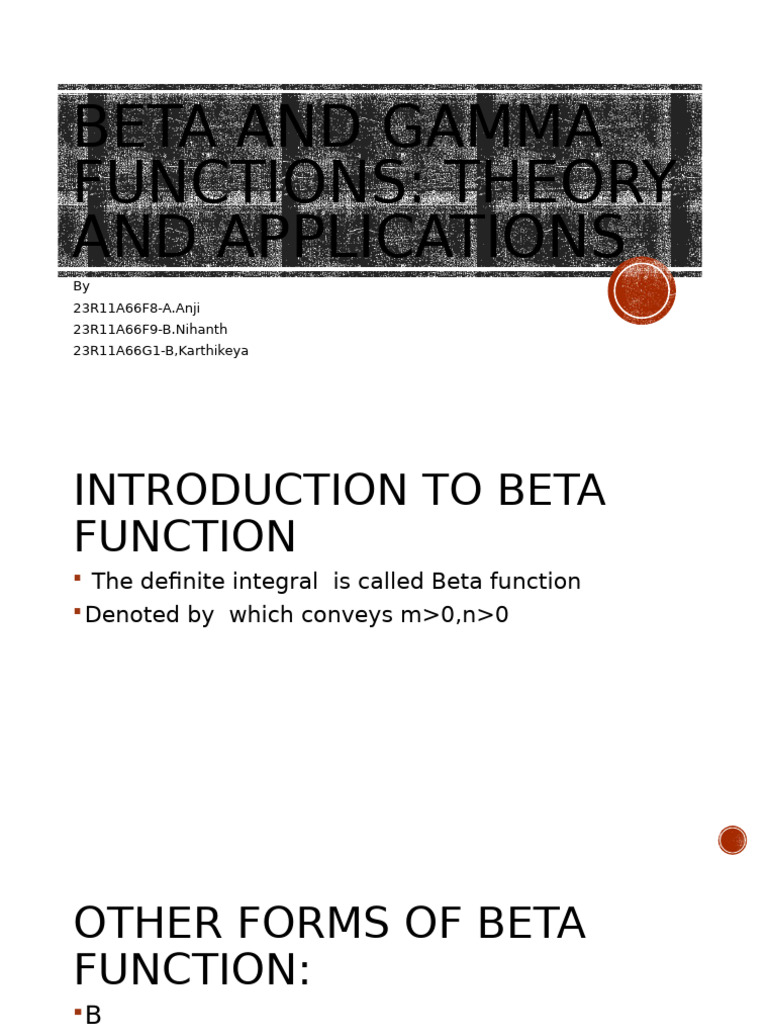 Beta and Gamma Functions | PDF