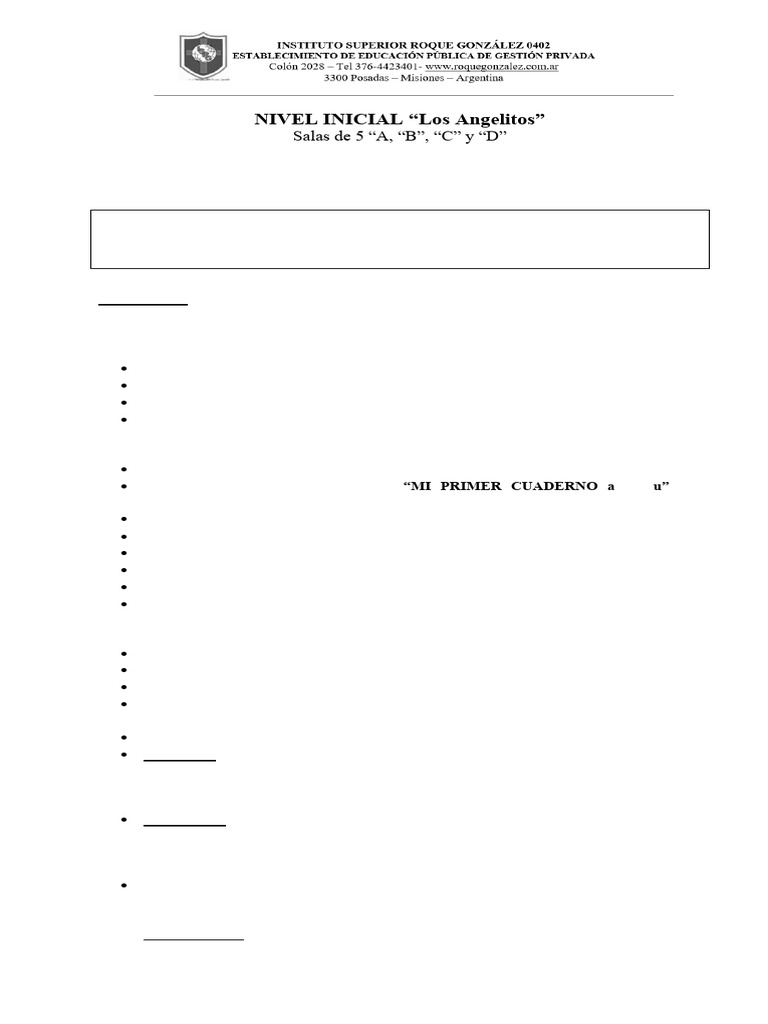 Lista de Útiles 2025 - Sala de 5 Años - 241129 - 114002 | PDF