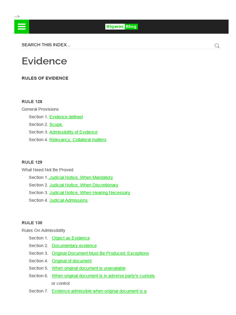 Evidence | PDF | Evidence (Law) | Evidence