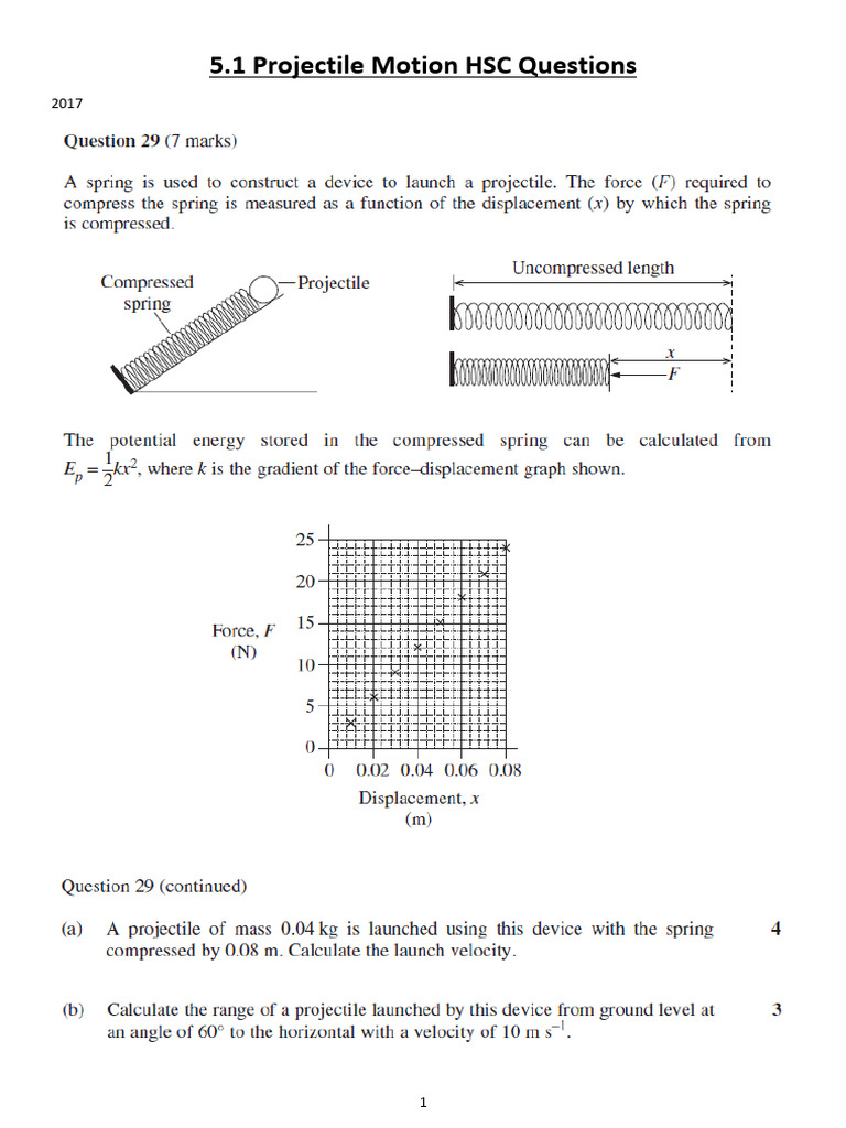 PHY - Mod 5 Review Sheet HSC Questions | PDF