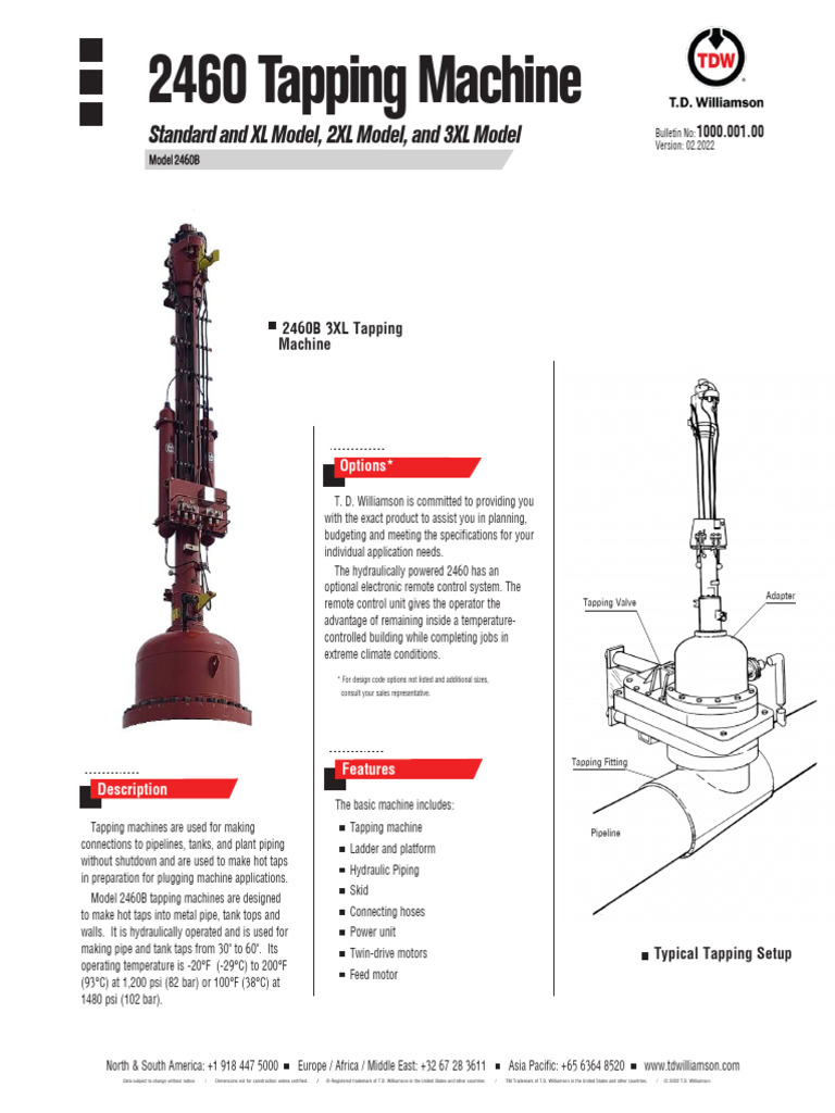 1000.011 2460b Tapping Machine | PDF | Pipe (Fluid Conveyance) | Tap ...