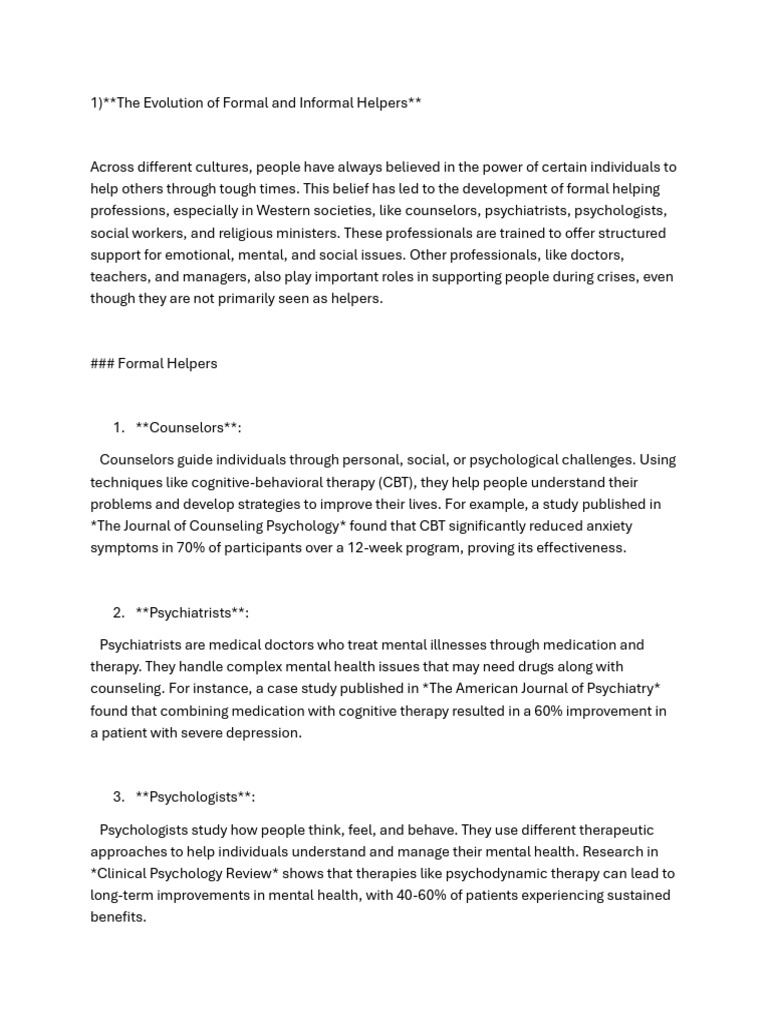 counselling Unit 1 | PDF | Psychotherapy | Clinical Psychology