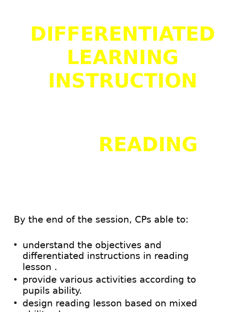 S4 Reading PPT Slides | PDF | Differentiated Instruction | Pedagogy