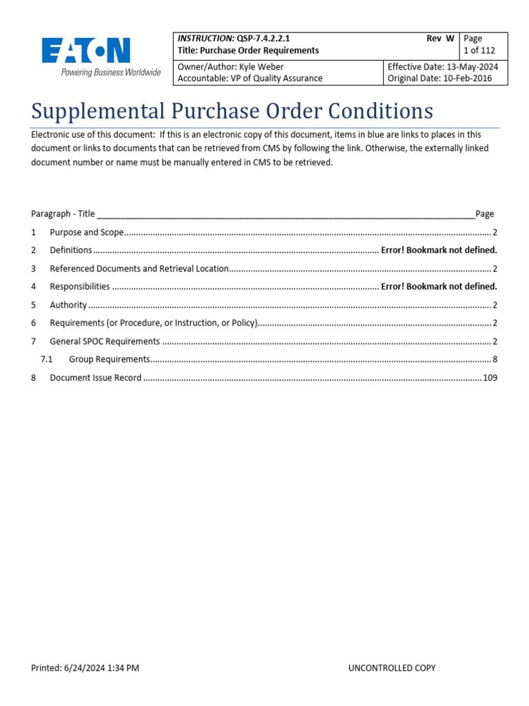 Purchase Order Requirements Overview | PDF | Electrical Connector ...