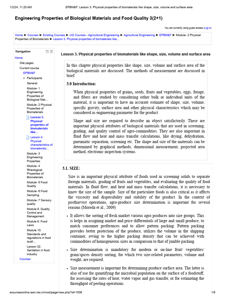 Size and Shape of Grains | PDF | Sphere | Area
