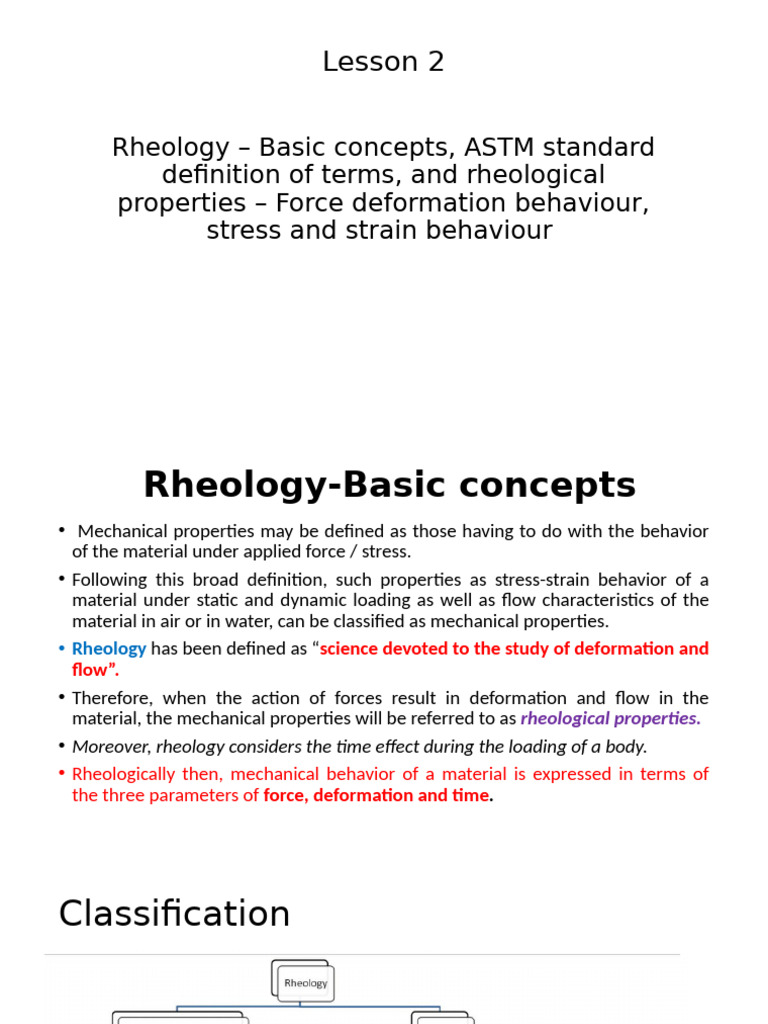 Rheology Basics: Properties & Concepts | PDF