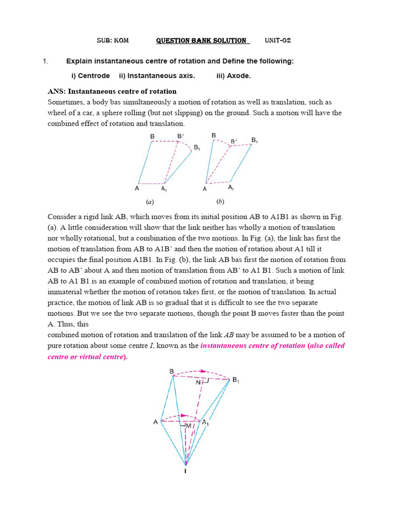 Kom Unit 2 Question Bank Solution | PDF | Rotation | Euclid