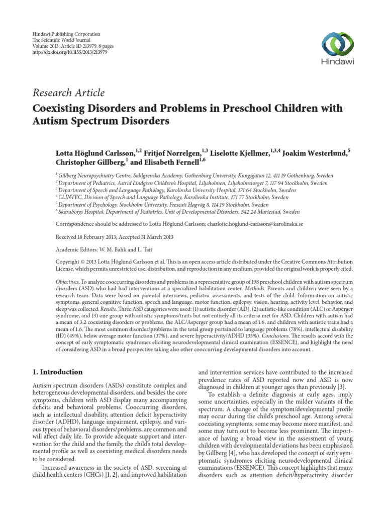 213979 | PDF | Autism Spectrum | Attention Deficit Hyperactivity Disorder