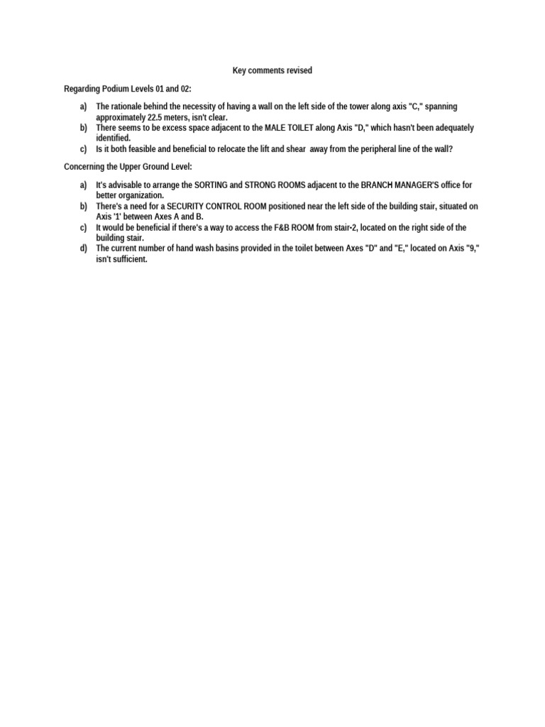 Key Comments Revised | PDF