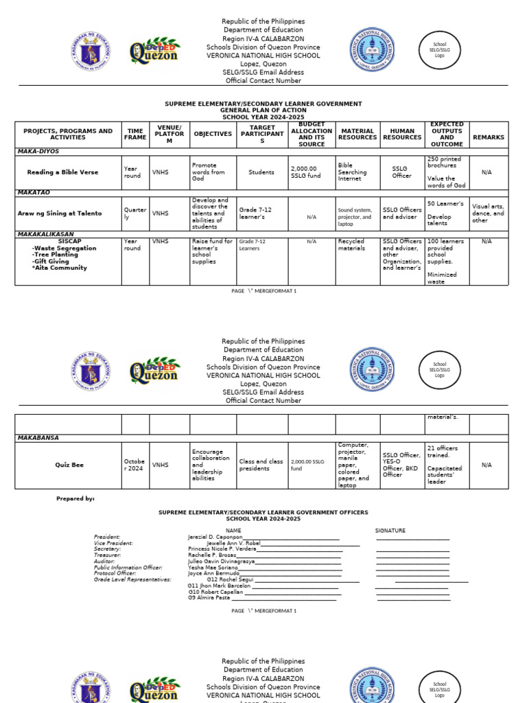 Standard Action Plan Template | PDF