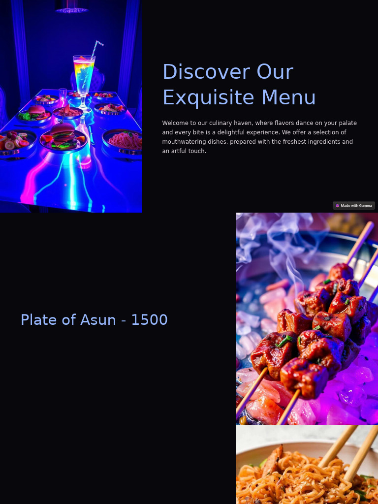 Discover Our Exquisite Menu | PDF