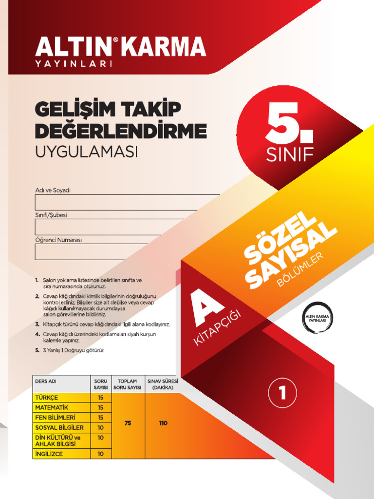 SINIF DENEME (A Kitapcigi) | PDF
