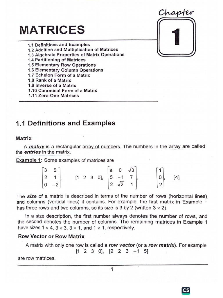 Linear Algebra Chap 1 | PDF