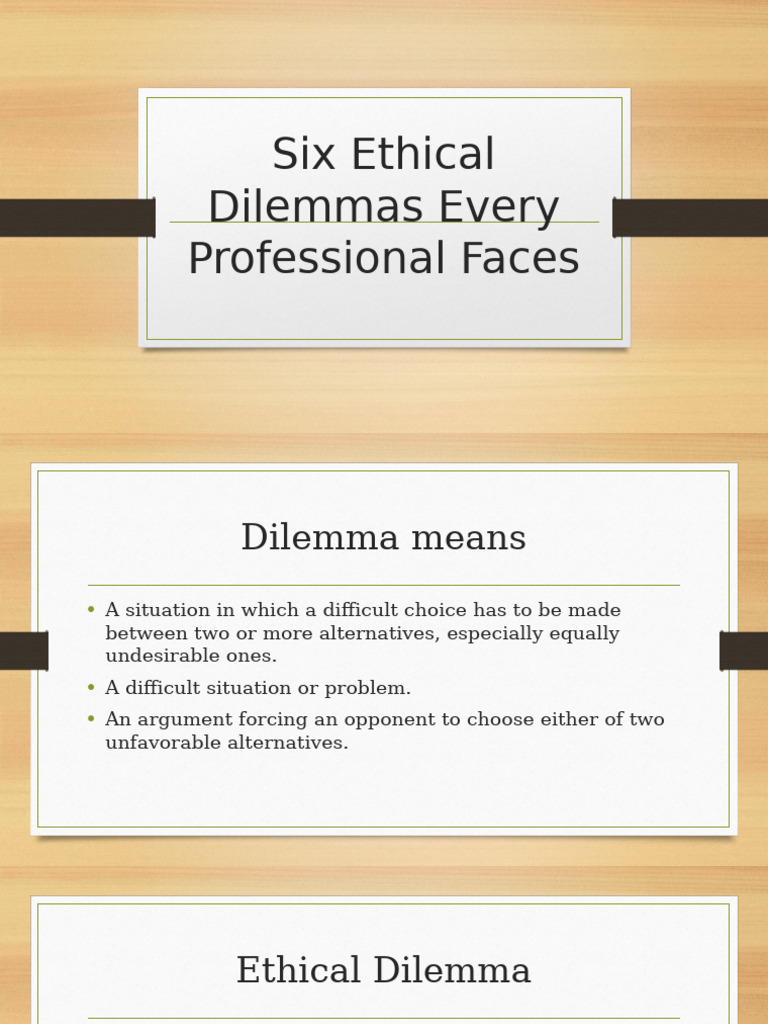 Six Ethical Dilemmas | PDF | Social Psychology