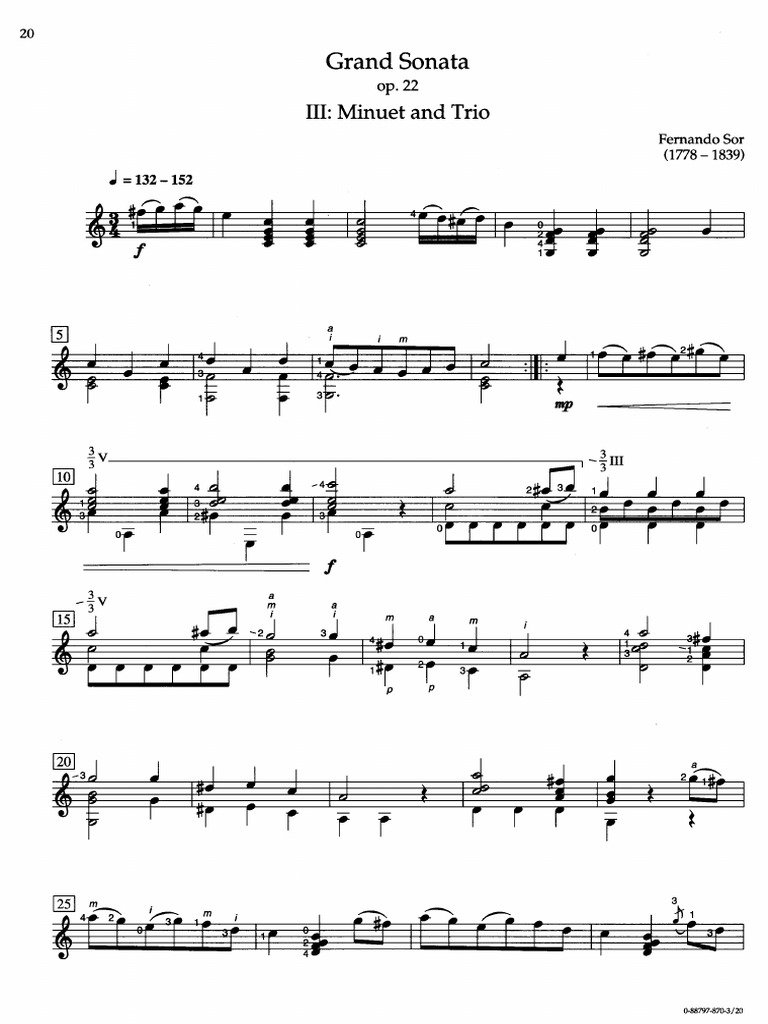 Grand Sonata Op.22 Menuet and Trio | PDF