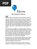 Eleven by Sandra Cisneros PDF | PDF | Language Arts & Discipline