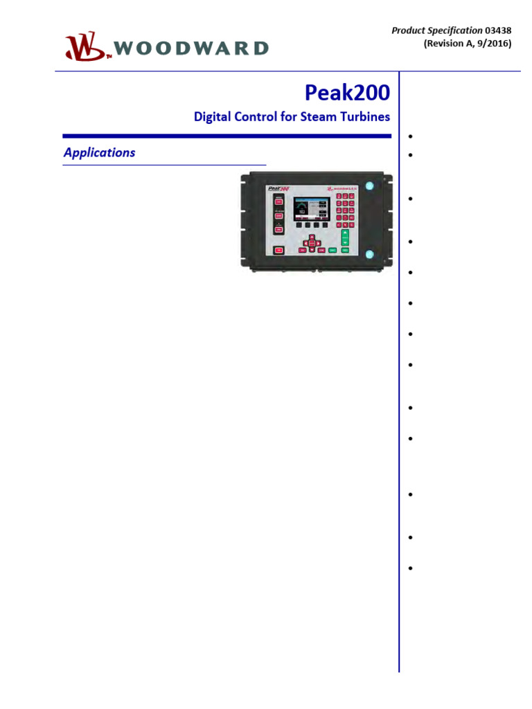 Peak200 Steam Turbine Controller Specs | PDF | Computing | Computer ...