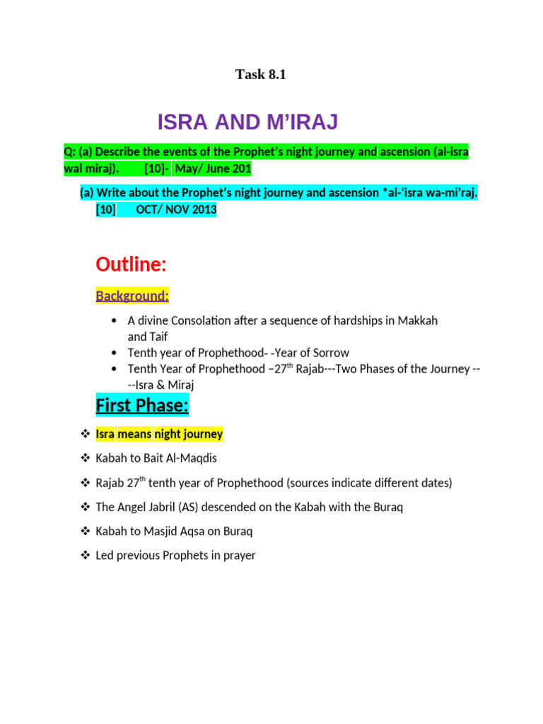 Task 8.1 | PDF | Muhammad | Prophets And Messengers In Islam